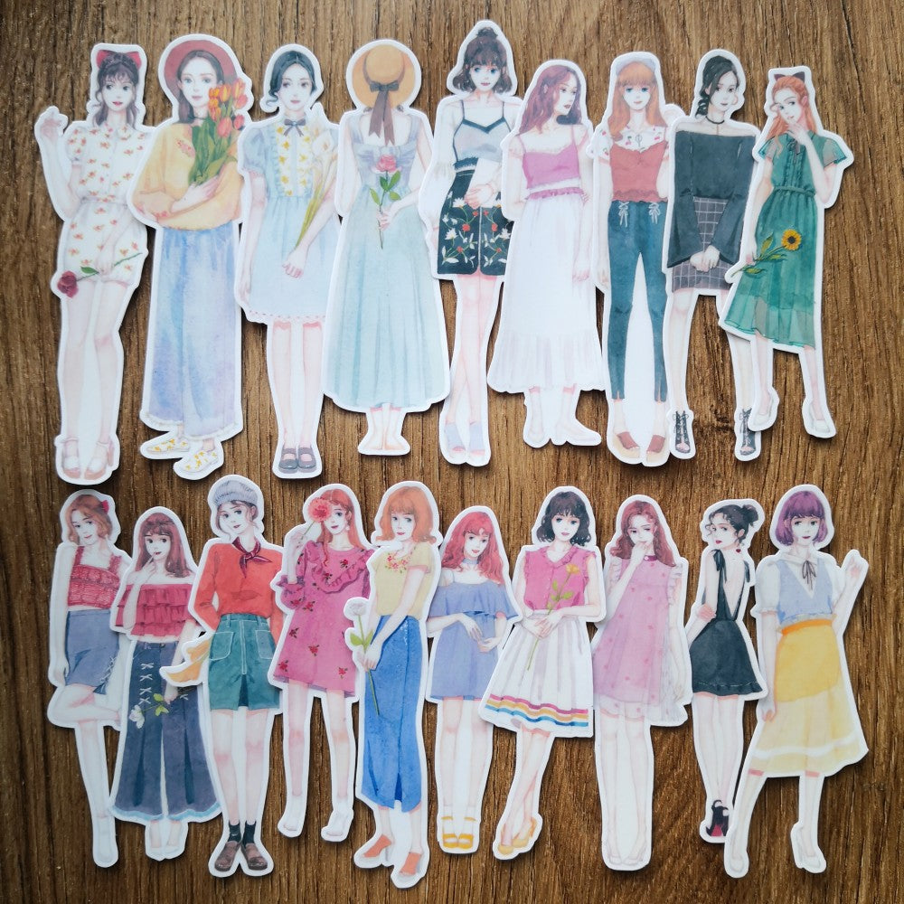 Sweet Girl Stickers 19PCS for Scrapbook, Journaling, Card, and Diary ...