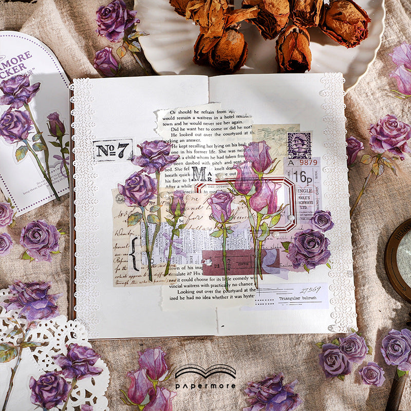 Vintage Big Size Flower Stickers for Scrapbook and Art Journal – ViVi ...