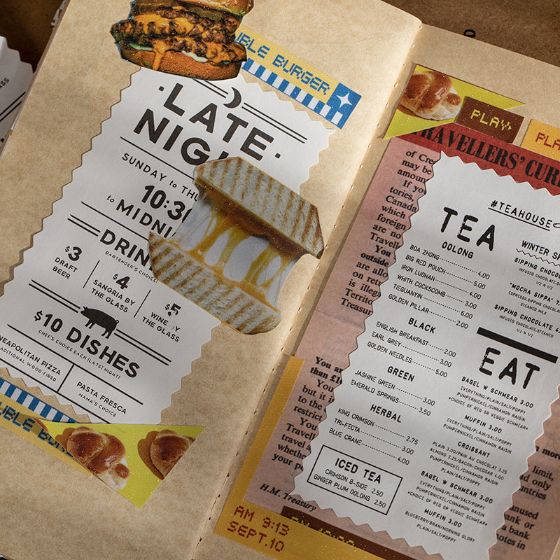 YUXIAN Classic Retro Receipt Scrapbook Paper 60PCS for Collage Journal ...