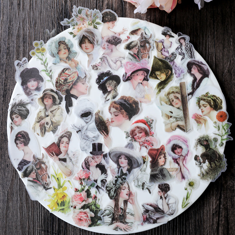Vintage Women Stickers 56PCS for Scrapbook and Junk Journal – ViVi ...