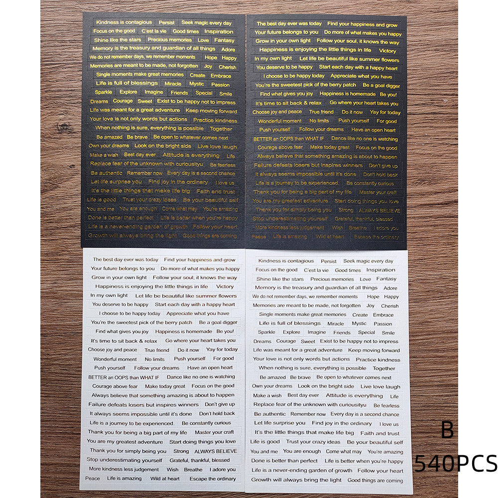 Vintage Gold Foil Words Phrase Stickers for Junk Journal and ...