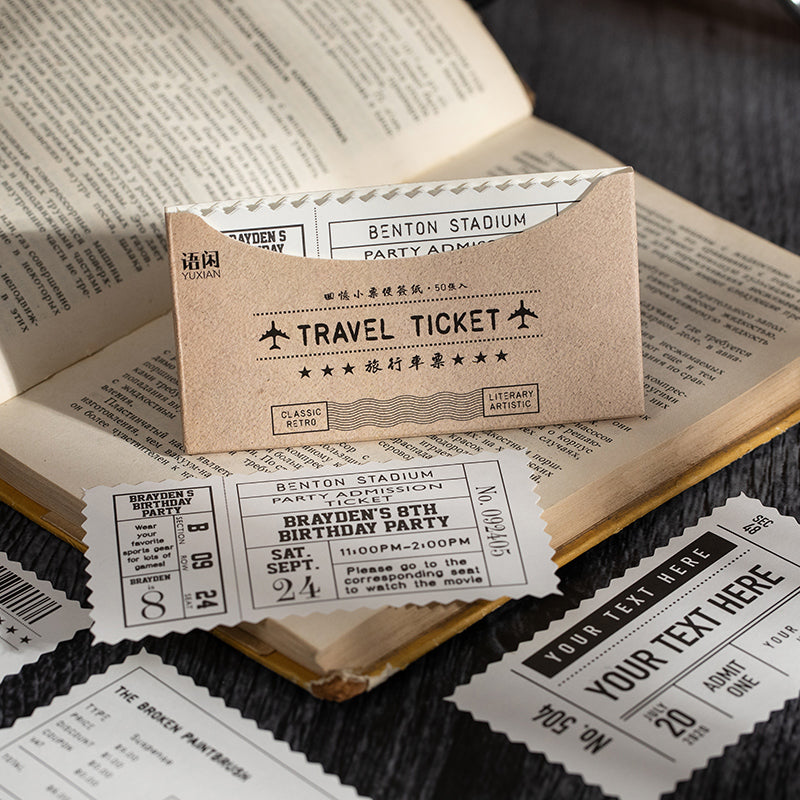 YUXIAN Classic Retro Receipt Scrapbook Paper 60PCS for Collage Journal ...