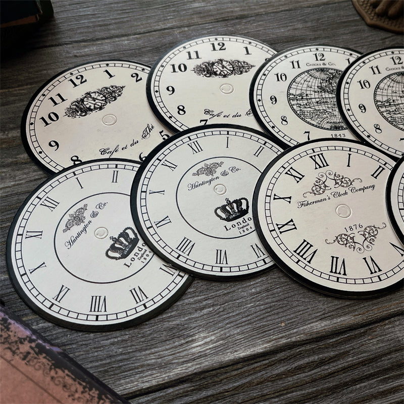Vintage Black and White Clock Paper for Scrapbooking and Junk Journal ...