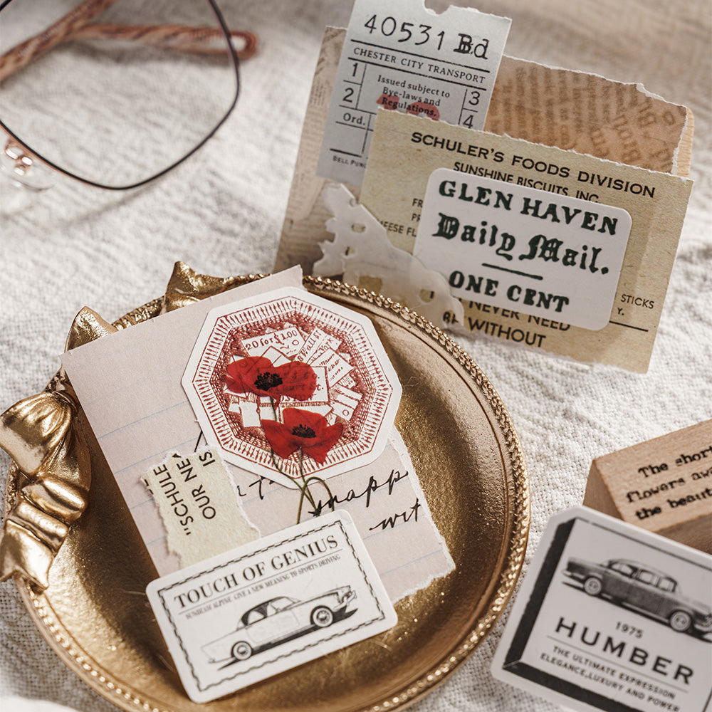 Vintage Letterpress Label Stickers for Scrapbooking and Art Journal ...