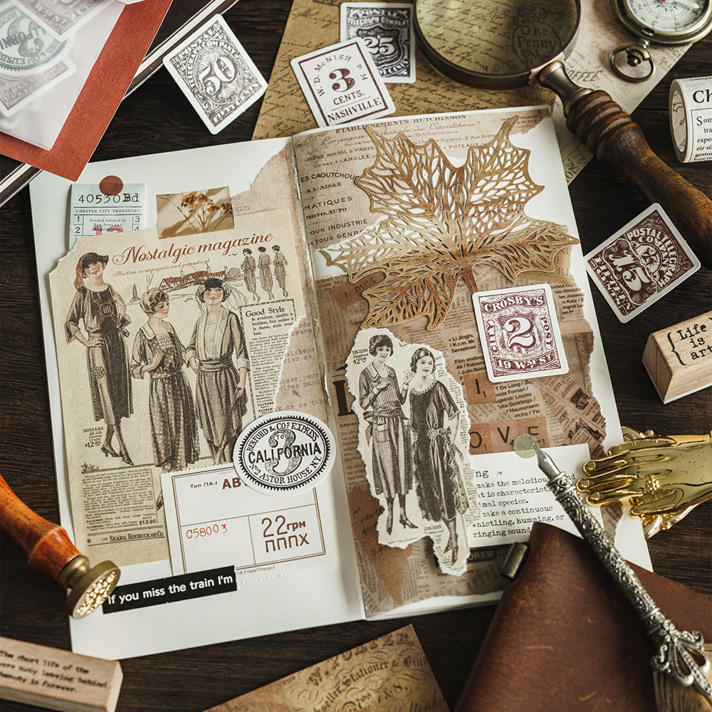 Vintage Letterpress Label Stickers for Scrapbooking and Art Journal ...