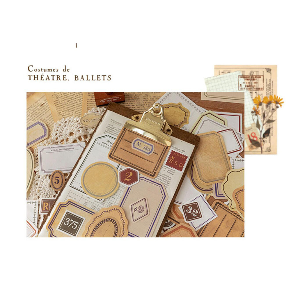 Vintage Basic Label Papers 100PCS for Scrapbook and Collage Journal ...
