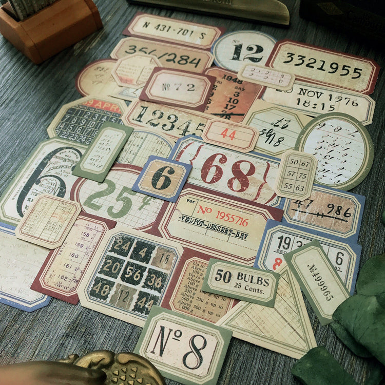 Vintage Number Label Stickers for Scrapbooking and Junk Journal – ViVi ...