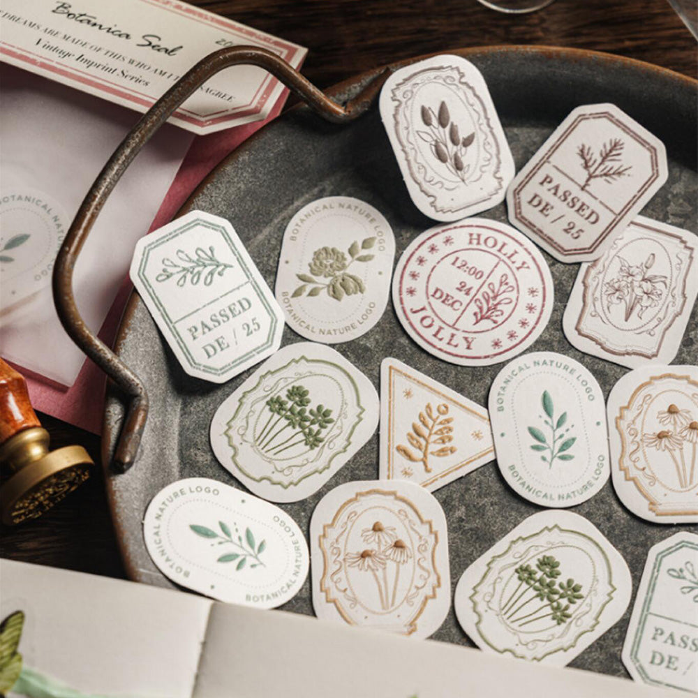 Vintage Letterpress Label Stickers for Scrapbooking and Art Journal ...