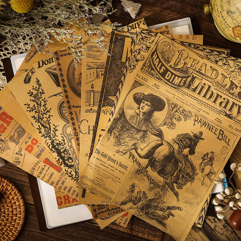 Vintage A5 Kraft Scrapbook Paper for Art Journal and Junk Journal ...