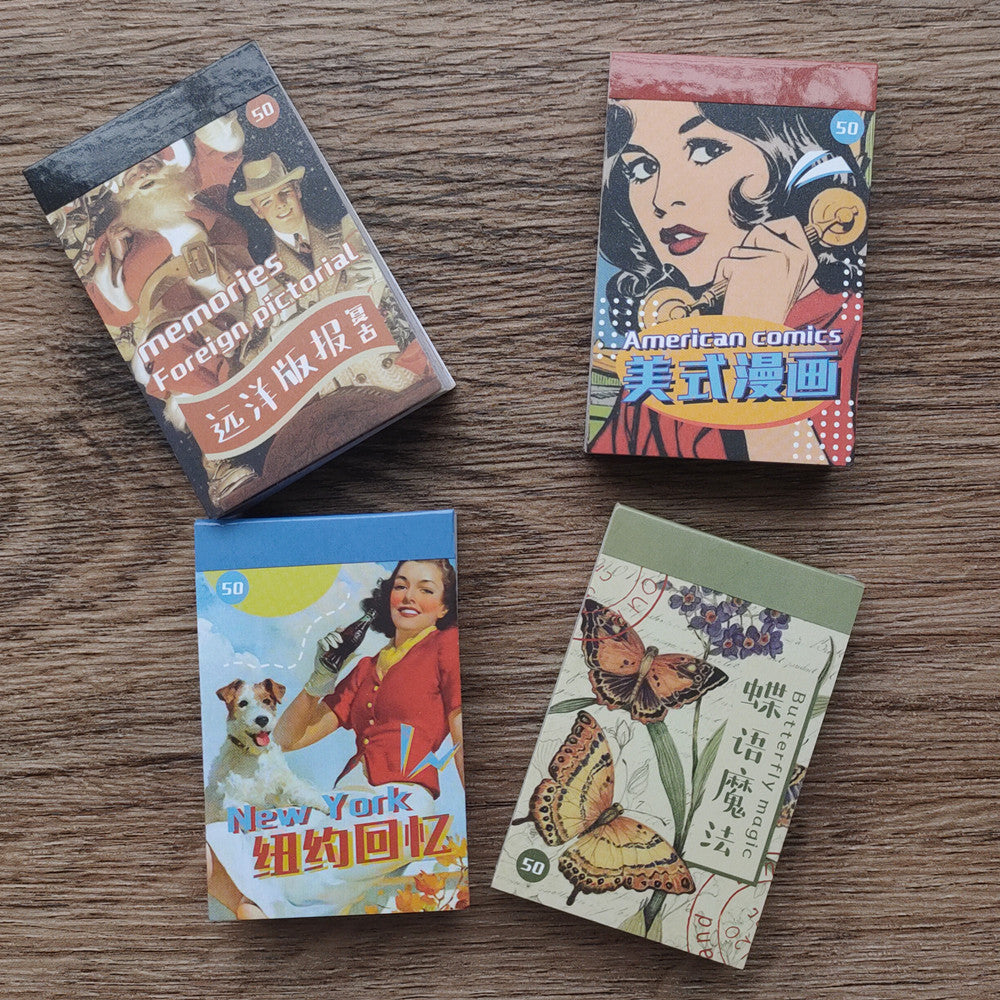 Vintage Mini Sticker Book Comics Butterfly Magazine Scrapbook Sticker ...