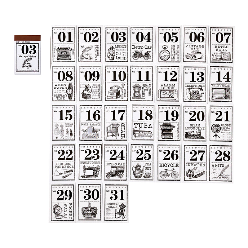 Calendar Sticker Book for Scrapbooking and Art Journal – ViVi Stationery