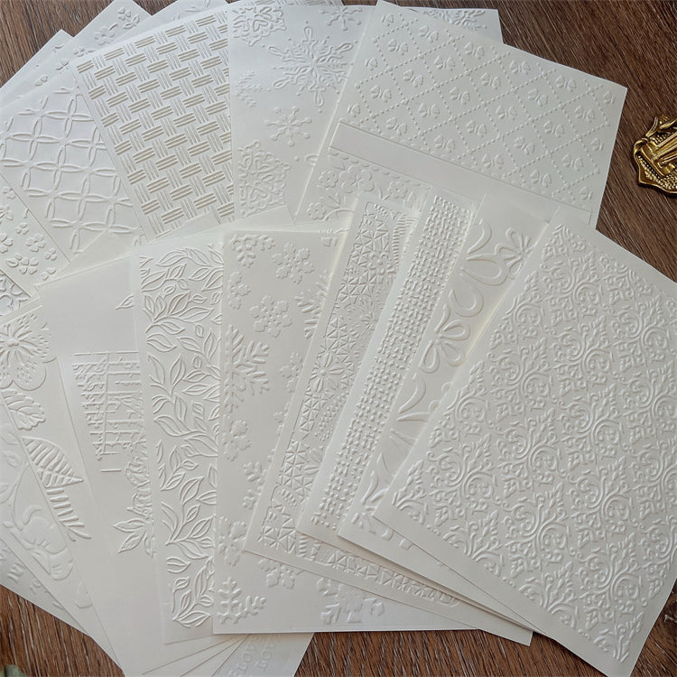 White Embossed Paper for Junk Journal and Scrapbooking – ViVi Stationery